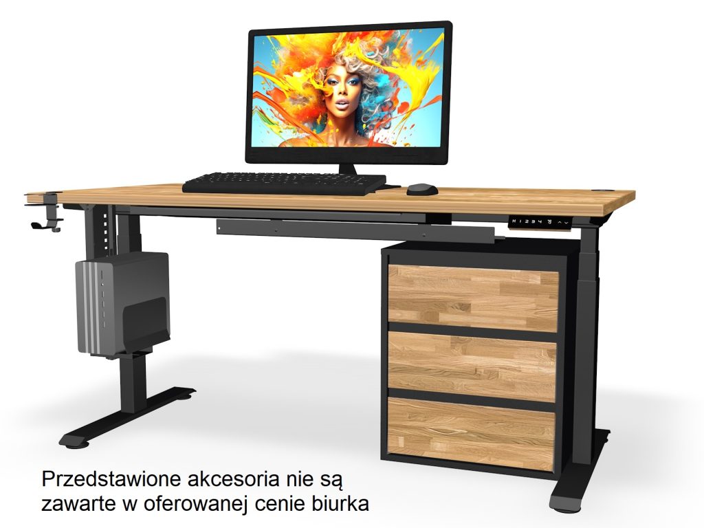 Kontenerek pod biurko fronty lity dąb 3 szuflady - Biurka-regulowane ...